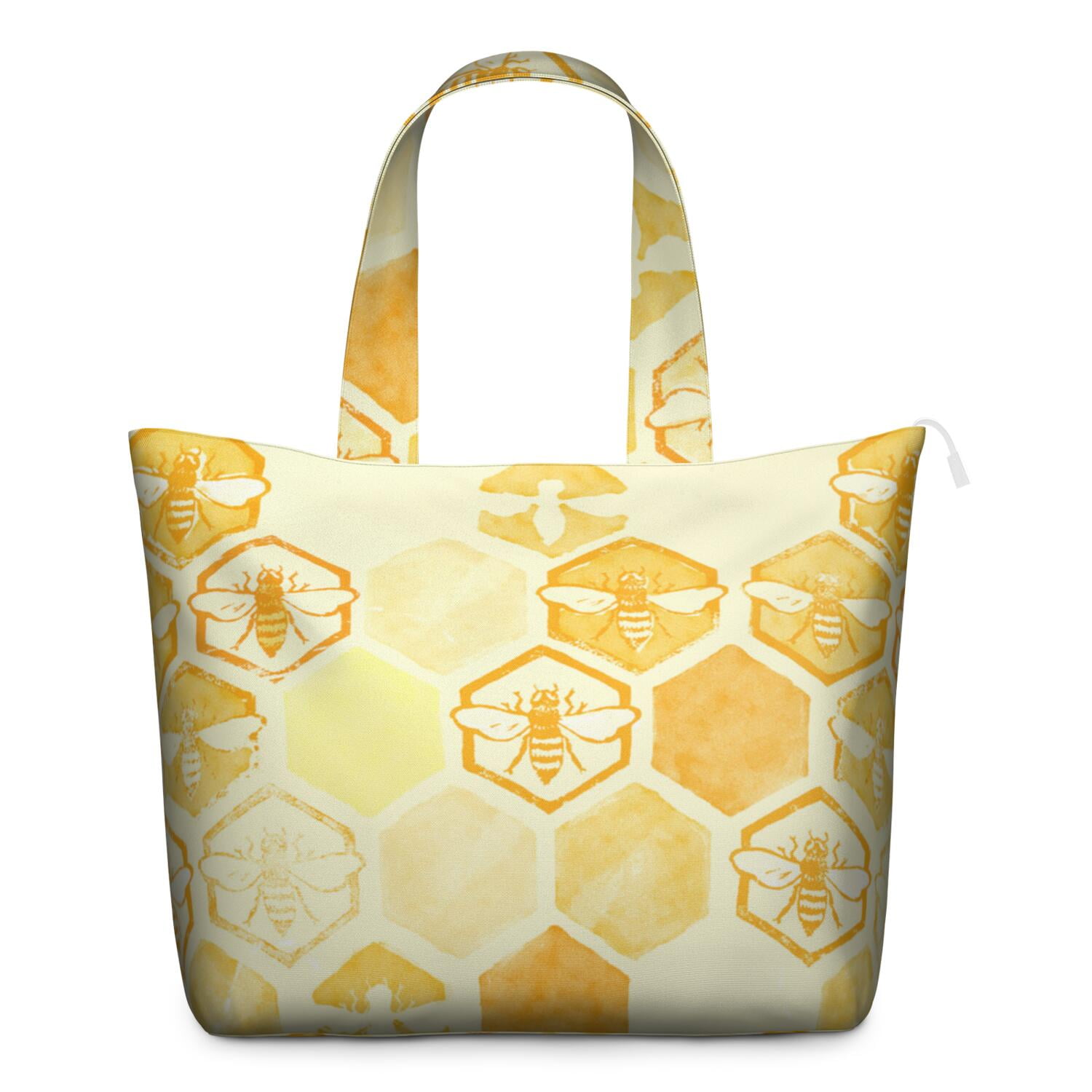 Bumble Bee Travel Tote Bag, Artistic Honeybee Lover Print Weekender ...