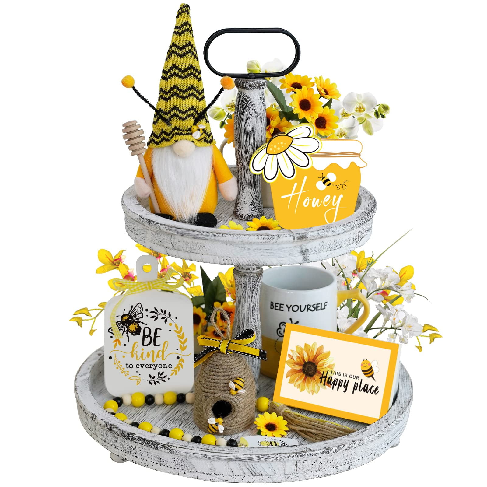 Bumble Bee Tray Decor Set, Gnome ATT1Tiered, Farmhouse Decor, Gnome ...