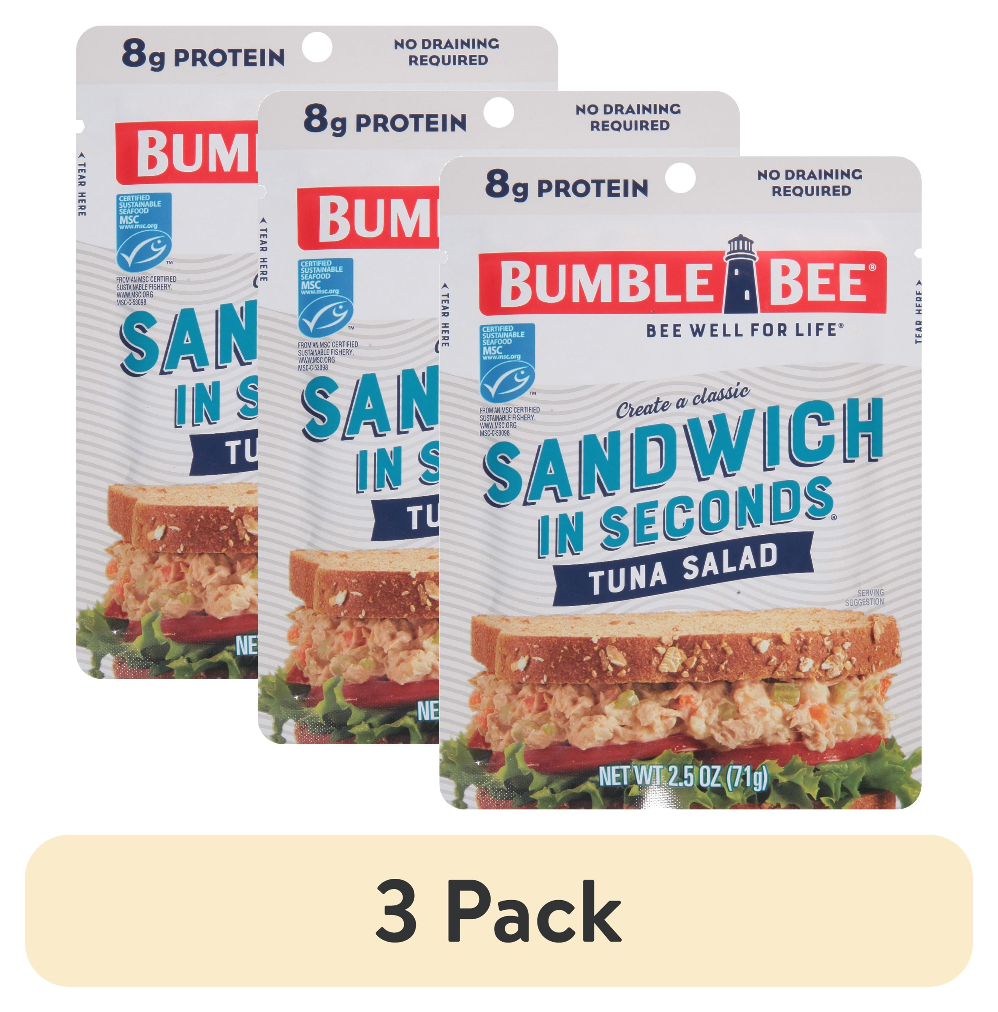 (3 pack) Bumble Bee Tuna Salad Sandwich in Seconds, Shelf-Stable ...