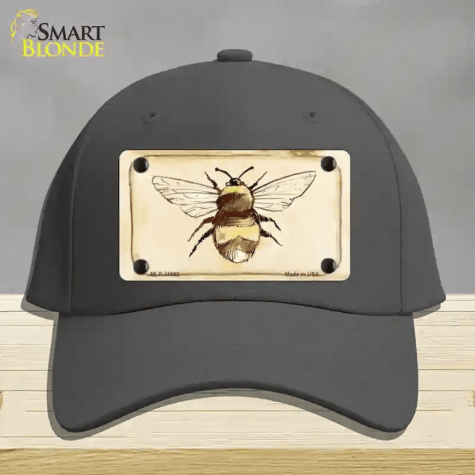 Bumble Bee Watercolor Novelty License Plate Hat Cotton Charcoal ...