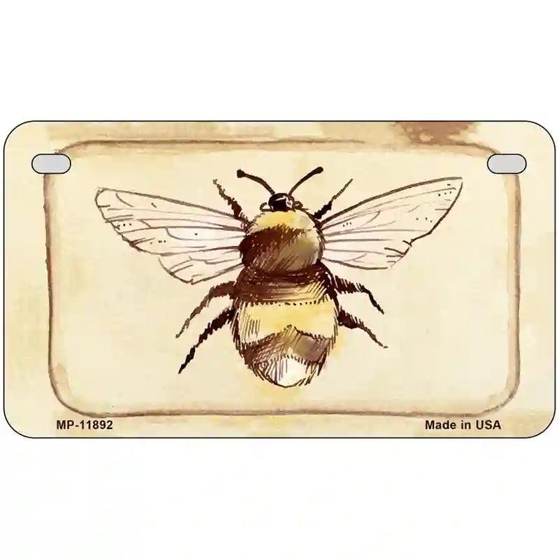 Bumble Bee Watercolor Novelty Metal License Plate 7" x 4" Motorcycle ...