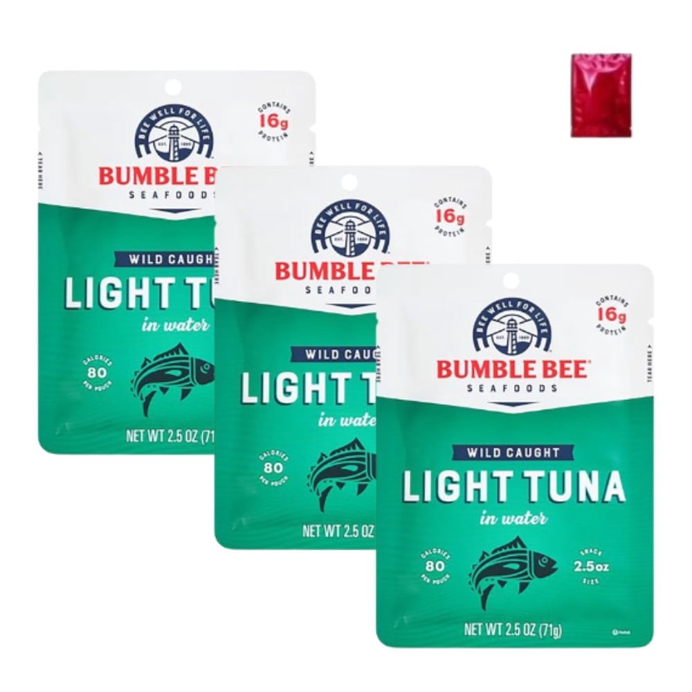 Bumble Bee Wild-Caught Light Tuna, 2.5 oz Pouches, 3 Pack + BONUS ...