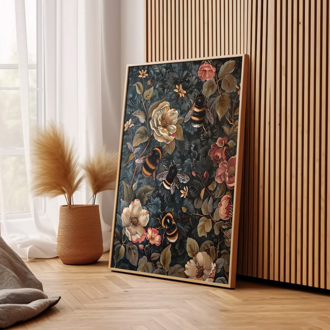 Bumble Bee William Morris Vintage Farmhouse For Her Cottagecore Dark ...