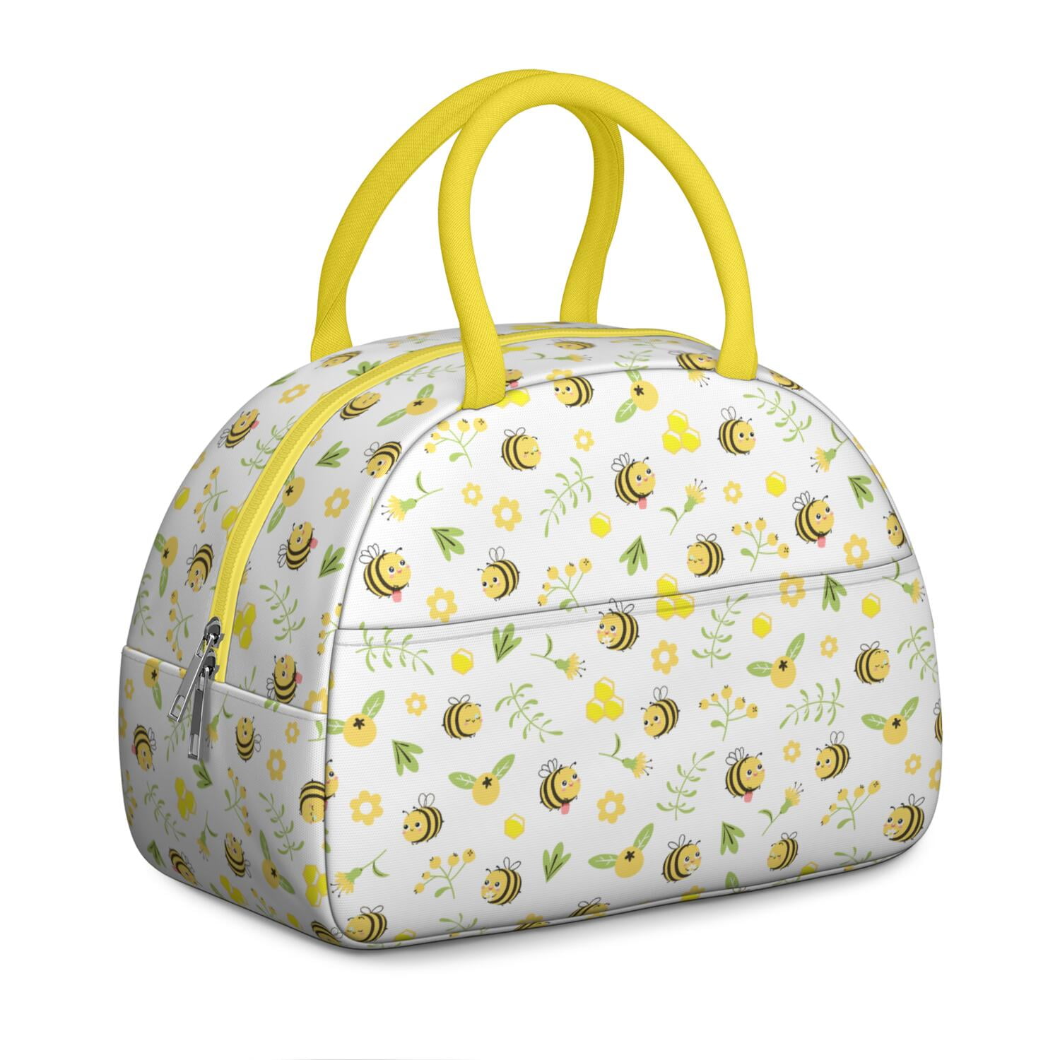 Bumble Bee and Honey Print Lunch Tote, Cute Queen Bee Pattern Bag for ...