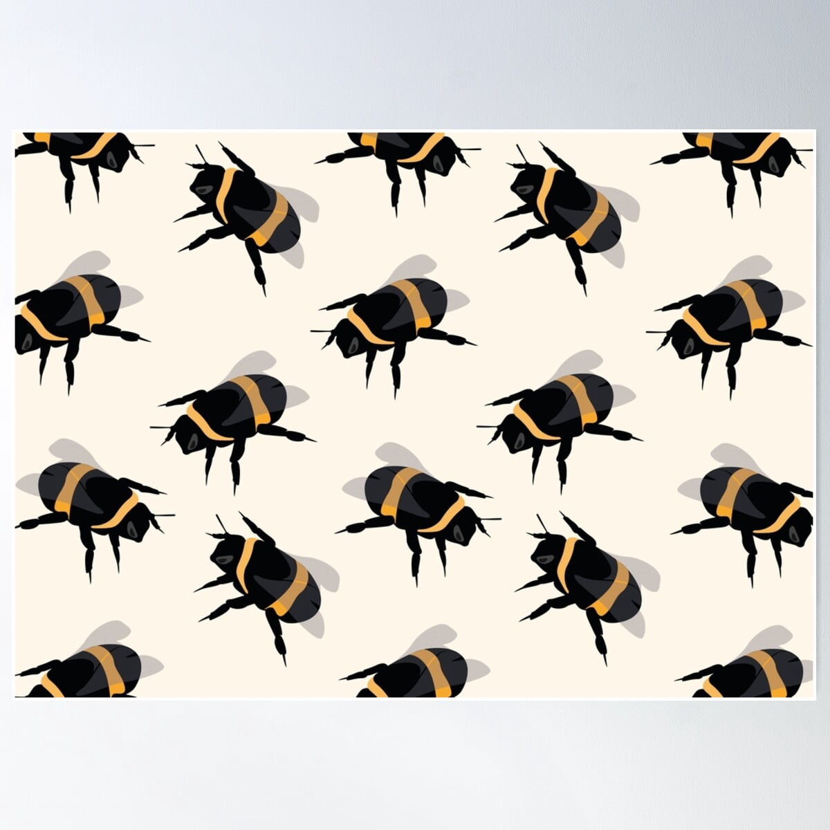 Bumble Bees Print Poster Wall Art, Modern Wall Decor For Living Room ...