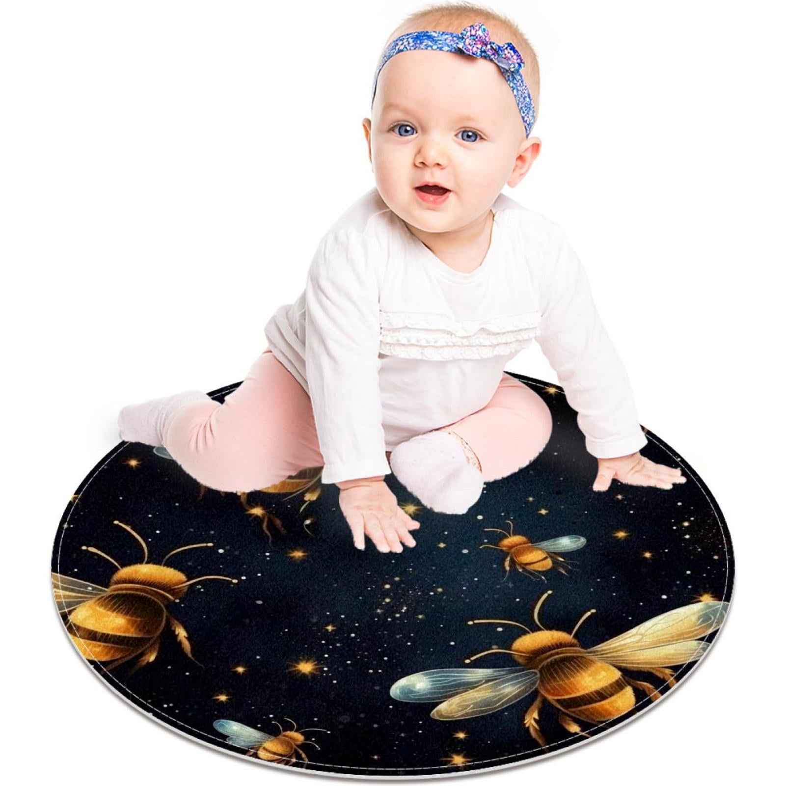 Bumble Bees on Starry Sky Prints Small Area Rugs Bathroom Rugs, Non ...