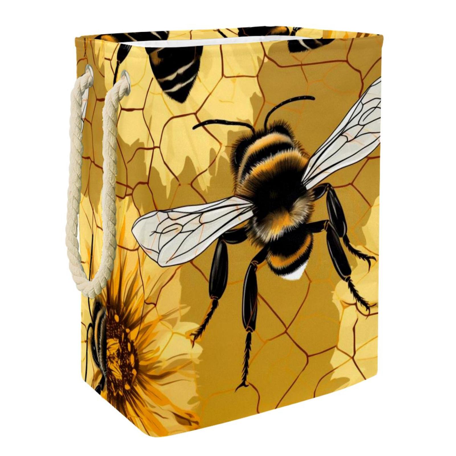 Bumble Bees on Blossom Flower Laundry Hamper, Collapsible Laundry ...