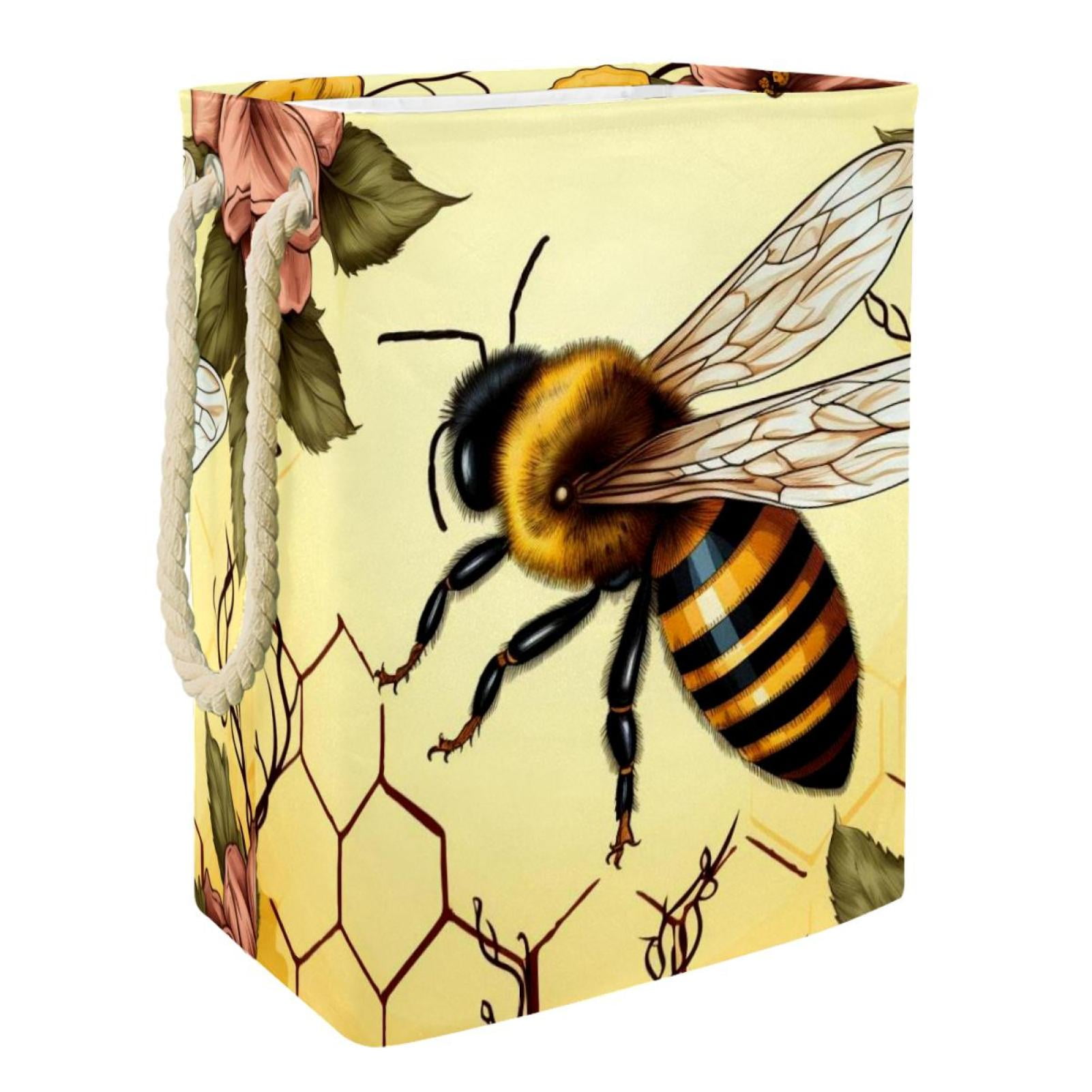 Bumble Bees on Blossom Flower Laundry Hamper, Collapsible Laundry ...