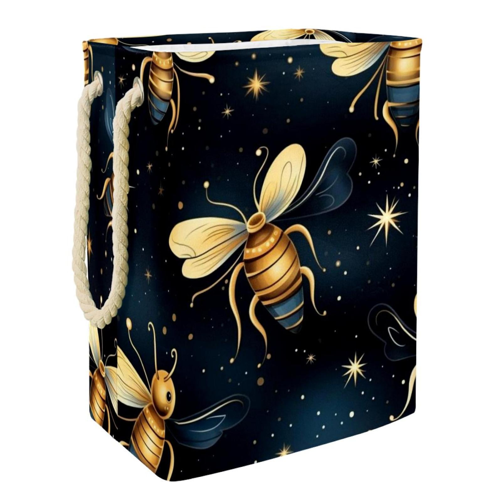 Bumble Bees on Starry Sky Laundry Hamper, Collapsible Laundry Baskets ...