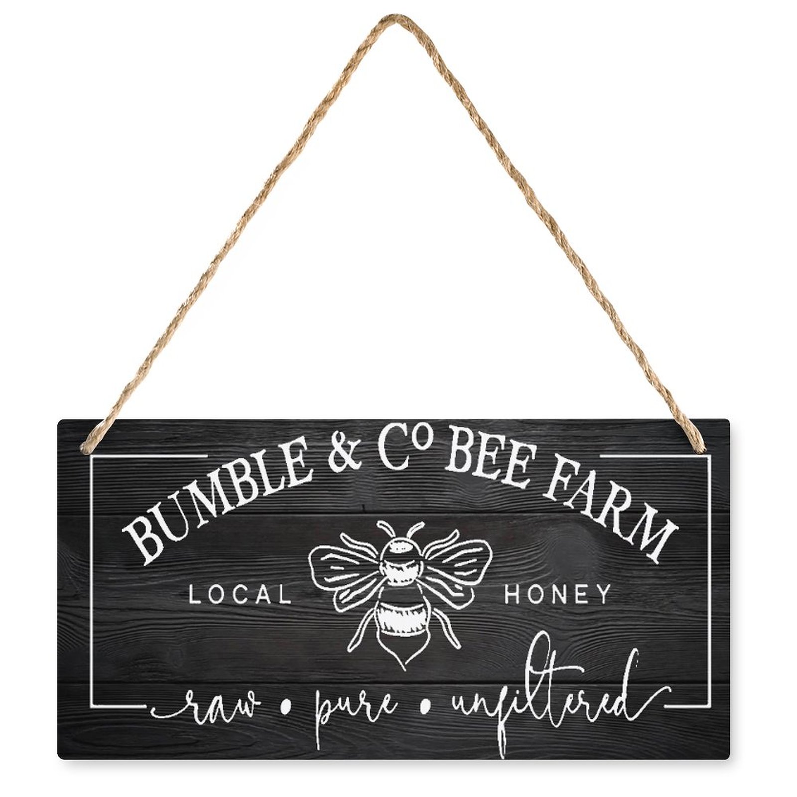 Bumble & Co Bee Farm Wood Bee Farm Sign Bee Farm Sign Bee Hanging Wood ...