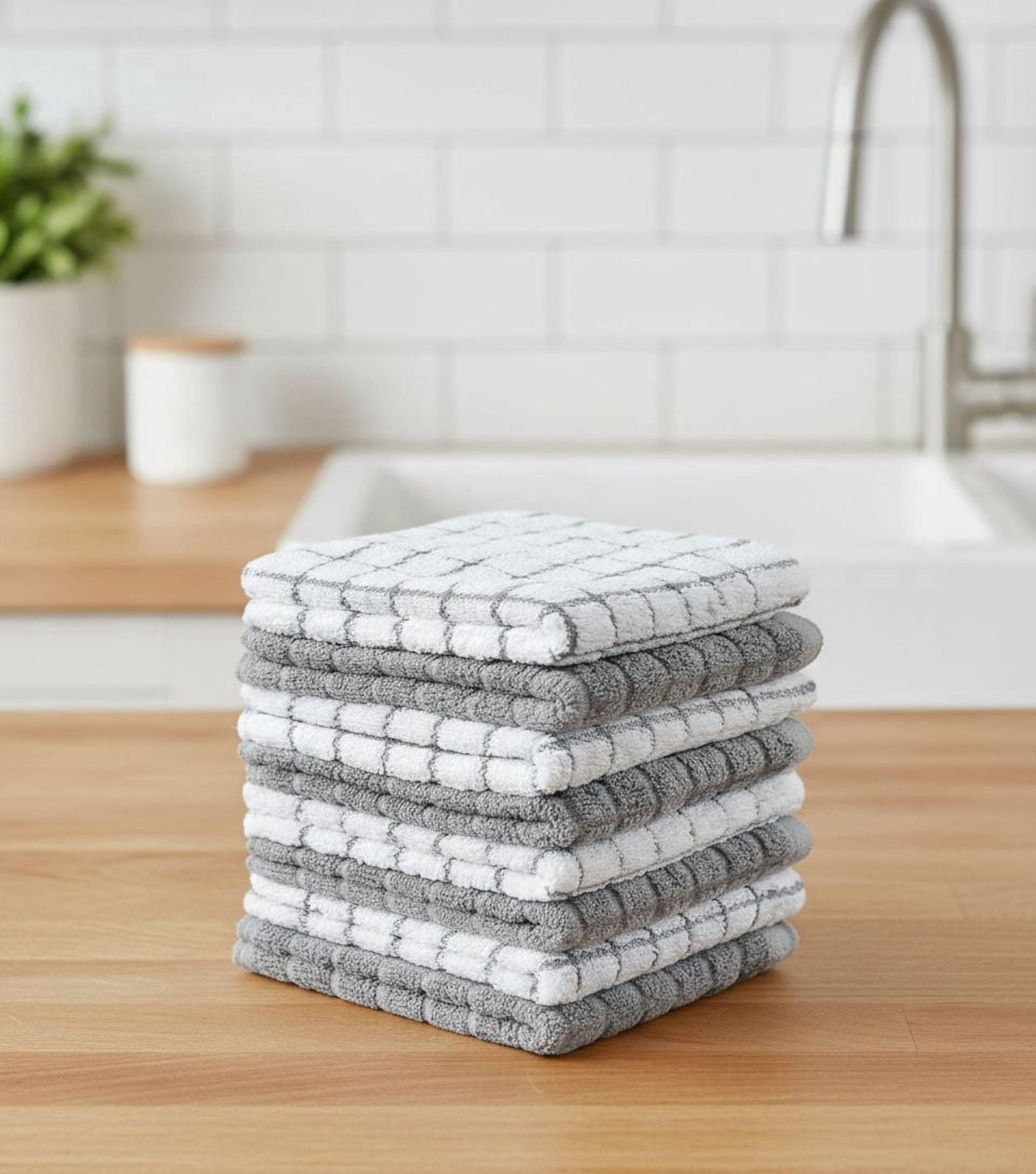Bumble Dish Towels & Dish Cloths (8 Pack) | 100% Cotton Kitchen Towels ...