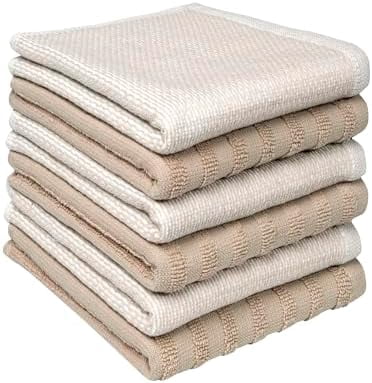 Bumble Premium Dish Cloths 13"x13" (6 Pack) | 100% Natural Ring Spun ...