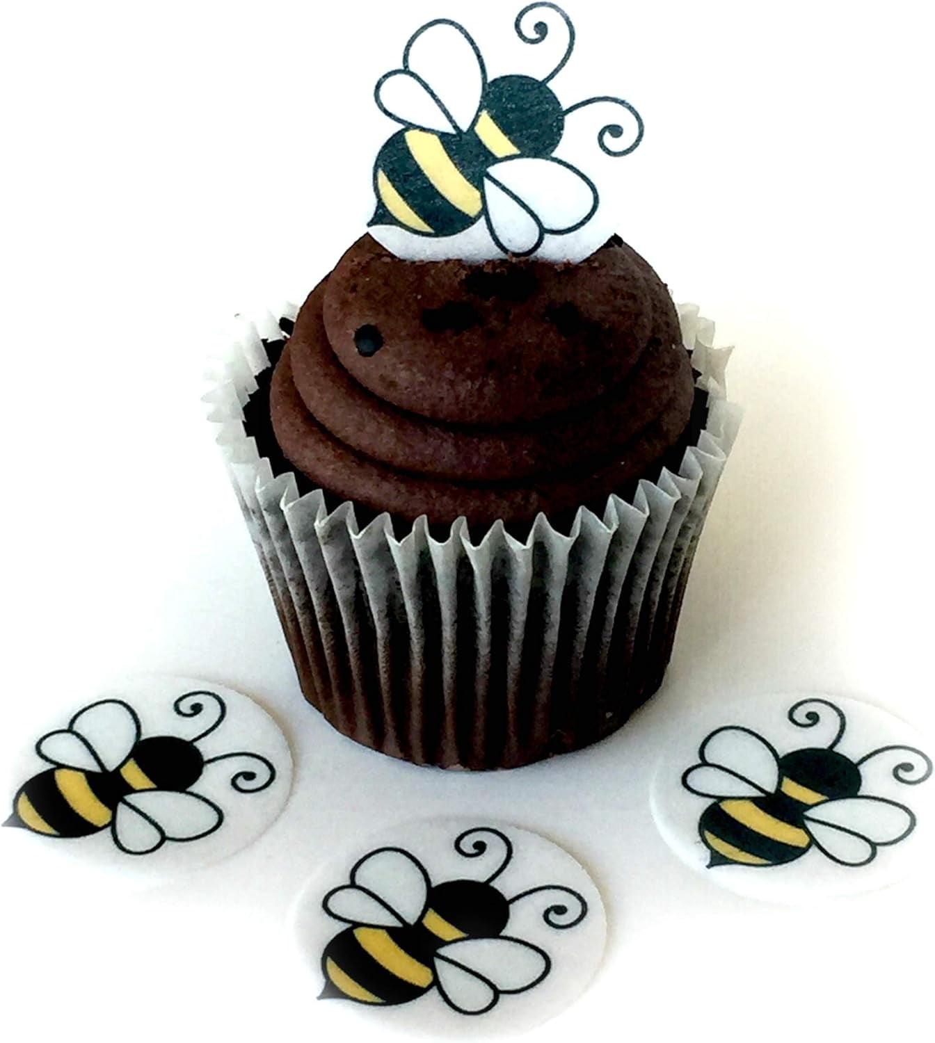 Bumble Wafer Paper Toppers 1.5 Inch for Decorating Desserts Cupcakes ...