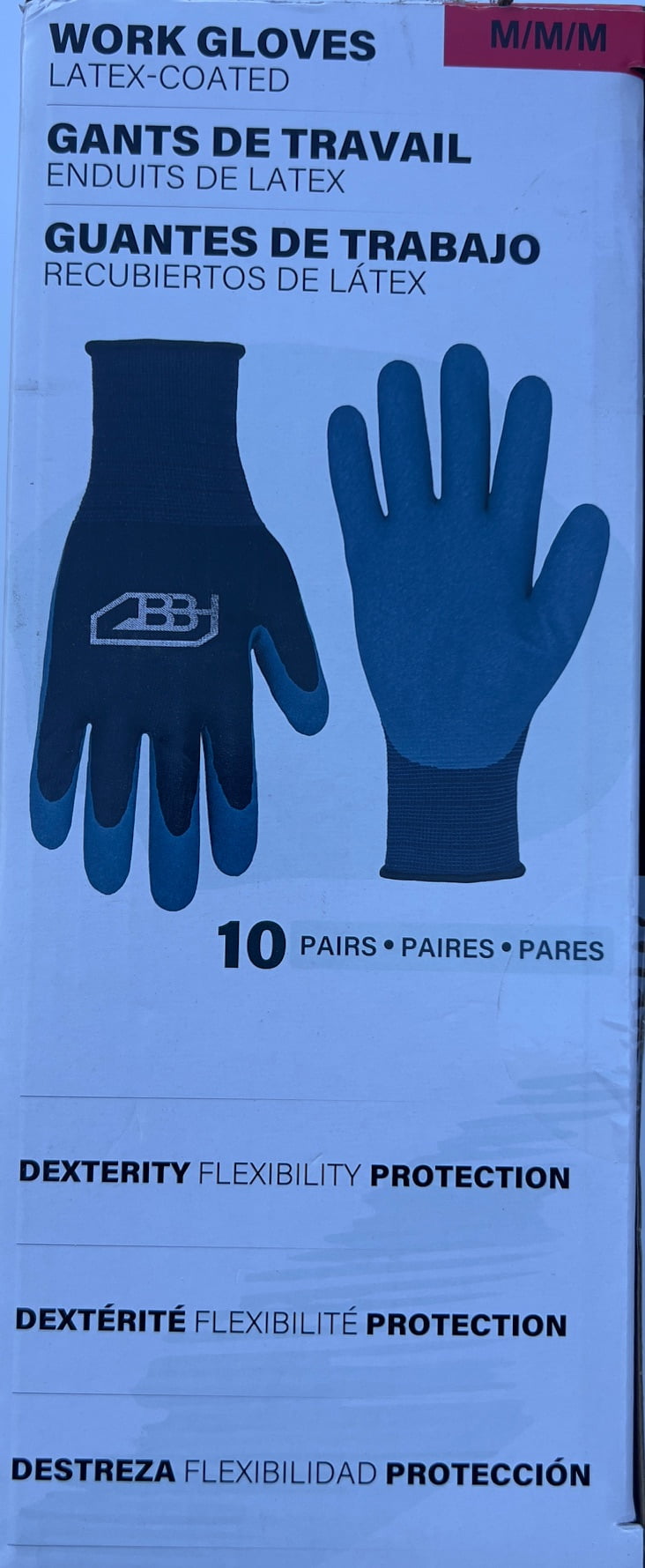 Bumble and bumble Foam Coated BBH Work Gloves, M, 10 Pairs per Pack, Latex Black/Blue - Walmart.com