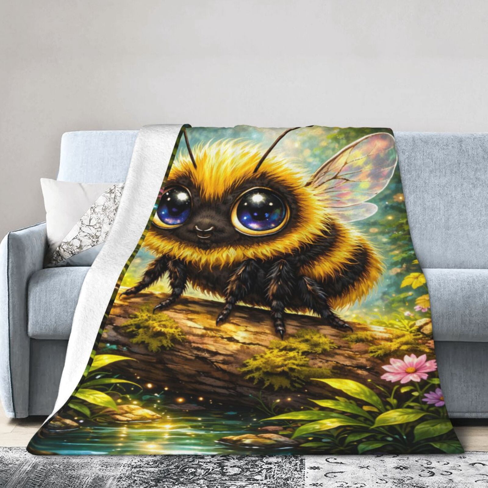 Bumblebee Blanket Gift Cozy Soft Home Decor Nature-Inspired Throw ...