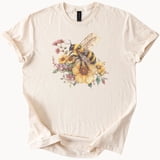 Bumblebee Flowers Tee Cute Honey Bee Graphic Shirt - Walmart.com