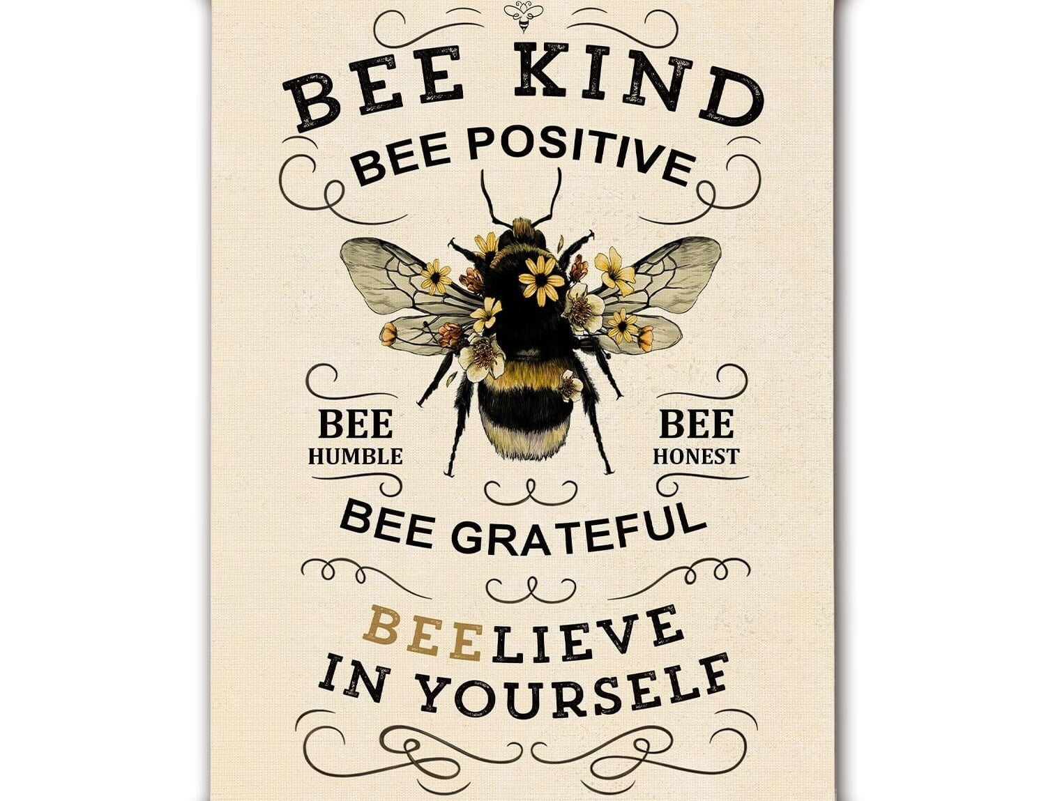 Bumblebee Inspirational Quotes Wall Art Poster, Bee Decorations for ...