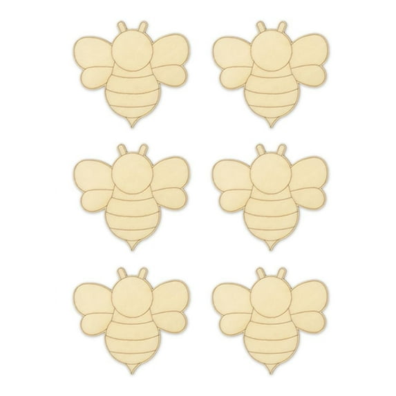 Bumblebee Unfinished Laser Cut Wooden Shapes - Natural Wood - 6 Pieces ...