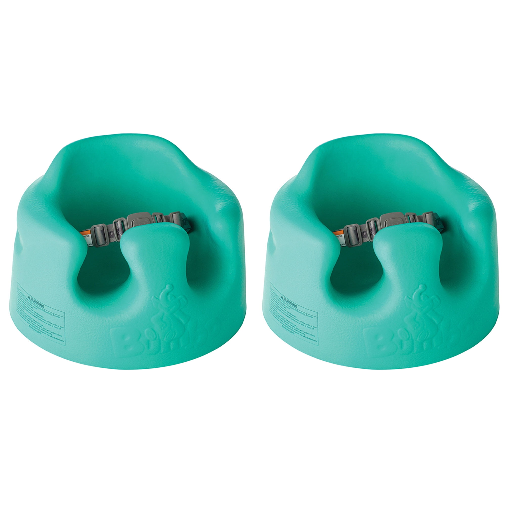Bumbo Infant Soft Foam Floor Seat, Aqua 2 Pack with Adjustable 3 Point ...