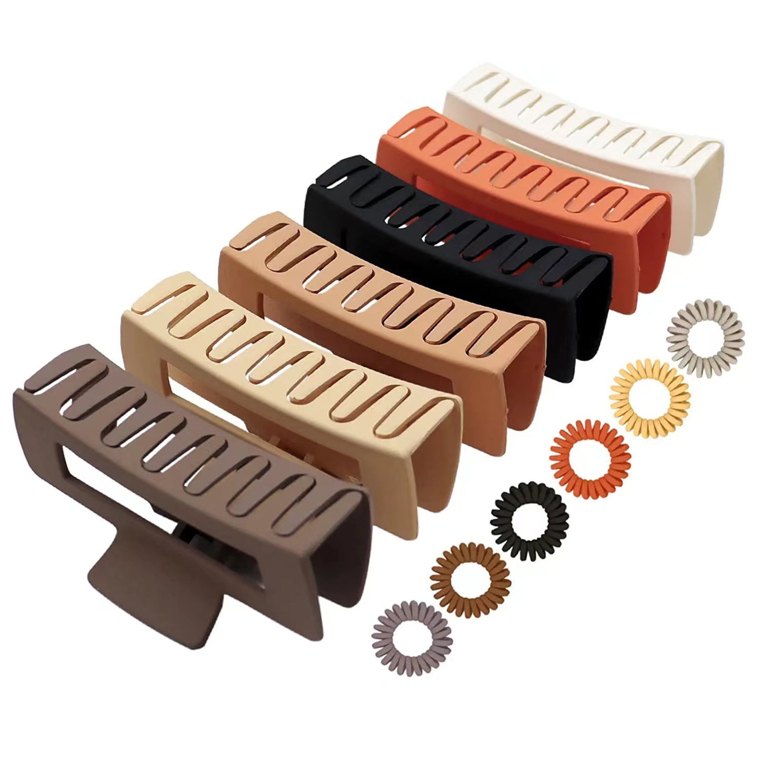 Bumiews Hair Claw Clips and Spiral Hair Rings, for Women Nonslip Strong ...