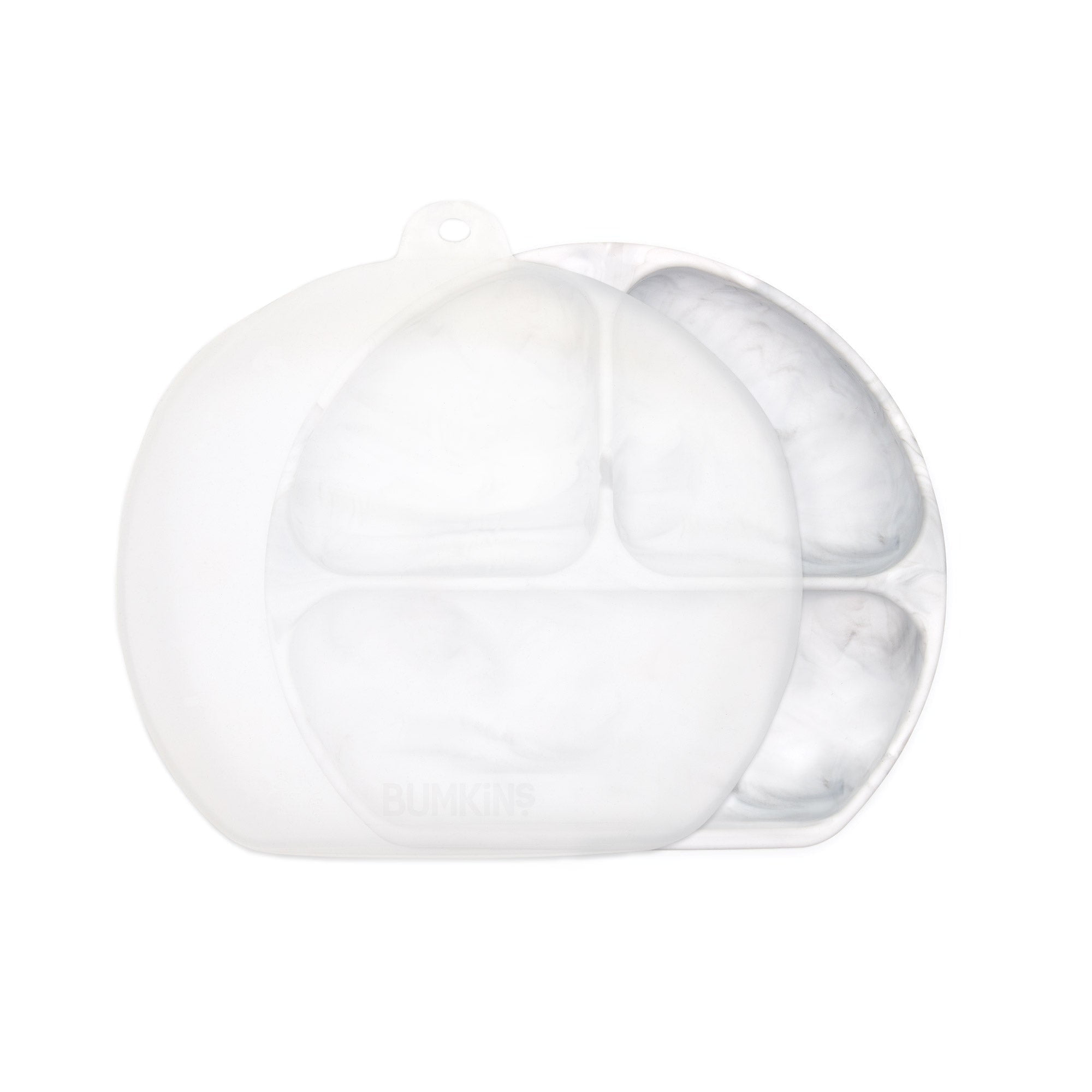 Bumkins Baby and Toddler Silicone Grip Dish with Lid, 3-Section Kids ...