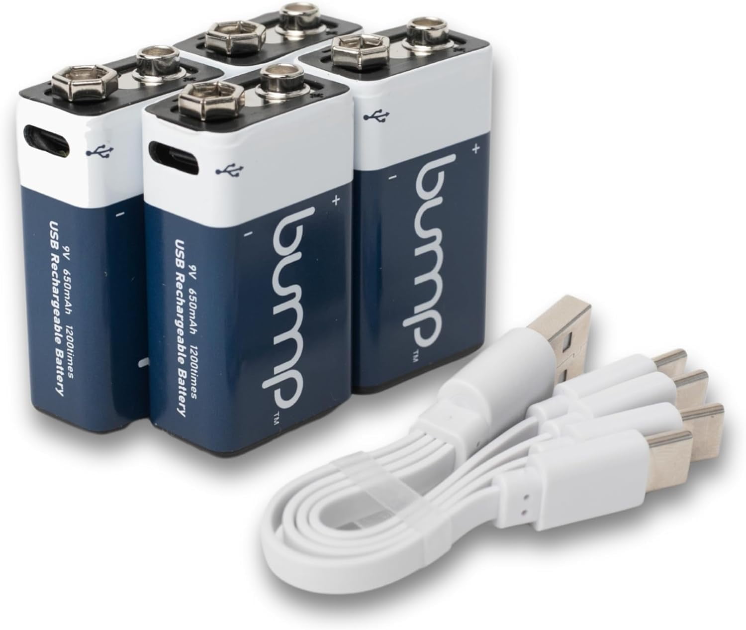 Bump 9 Volt Lithium-ion Battery 9V Li-ion Rechargeable Batteries 4 Pack ...