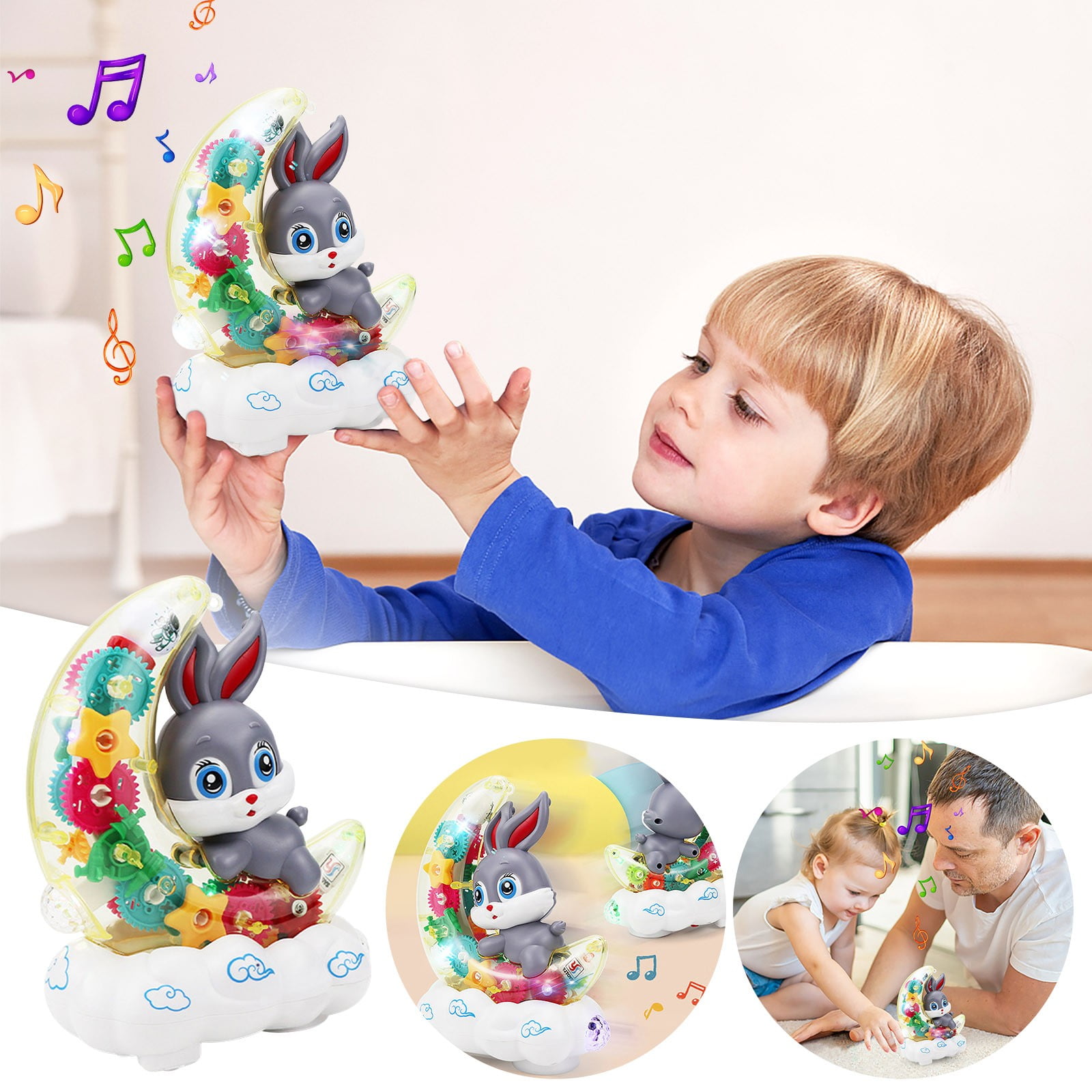 Bump & Go Transparent Toy Car for Toddlers - Automatic Motion with LED ...