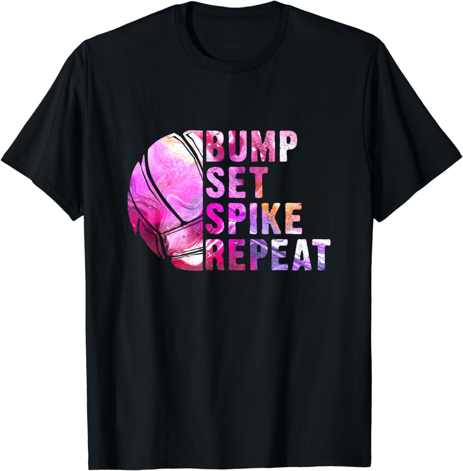 Bump Set Spike Repeat Volleyball Lover Athlete Sports Gift T-Shirt ...