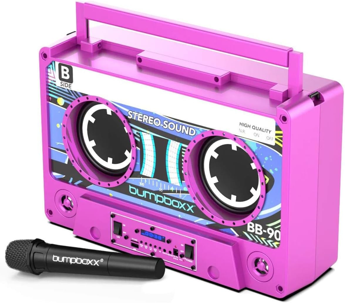 Bumpboxx Portable Bluetooth Boombox, Retro Cassette Design, Wireless ...