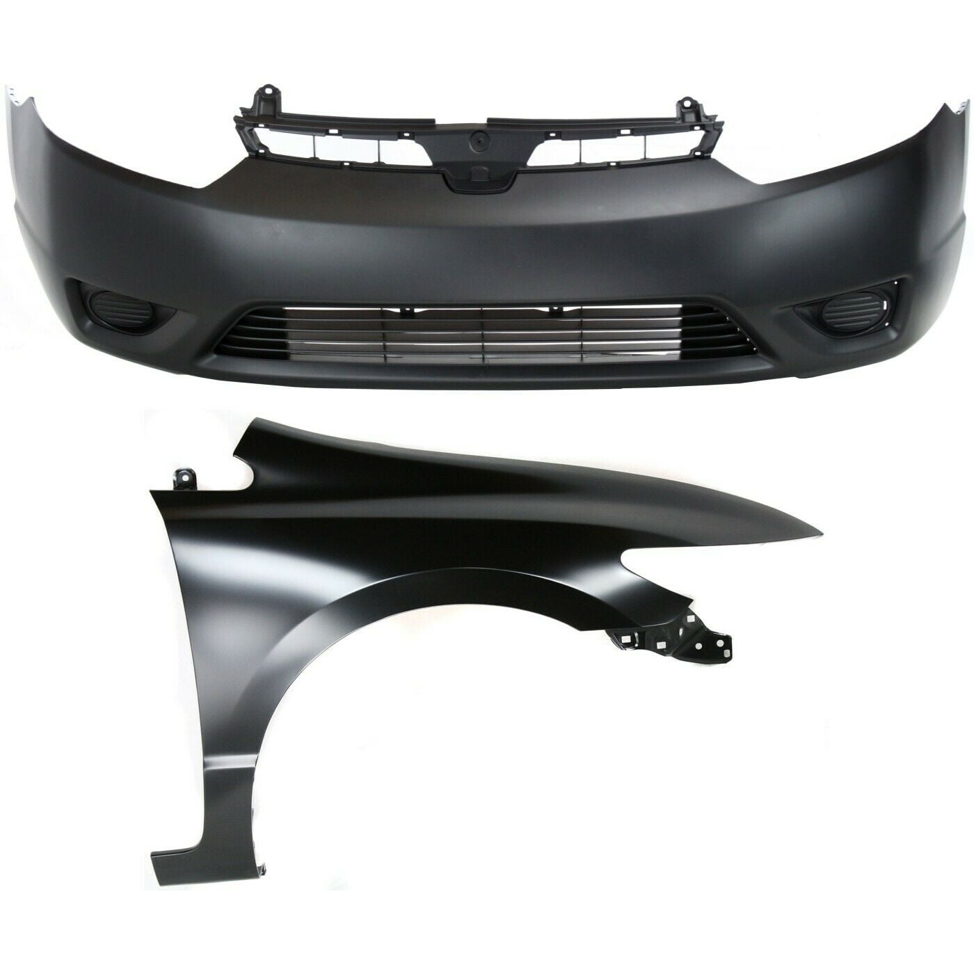 Bumper Cover Kit For 2006-2008 Honda Civic Coupe Front 2 Door Coupe 2pc ...