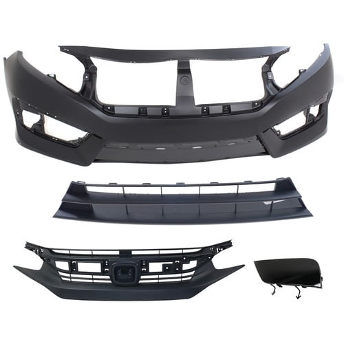Bumper Cover Kit For 2016-18 Honda Civic Si Model Front Coupe or Sedan ...