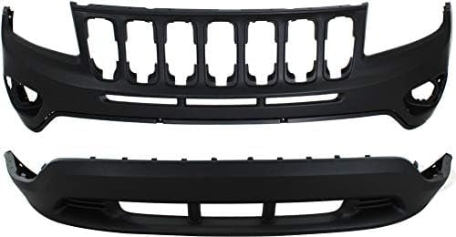 Bumper Cover Set Compatible with Jeep Compass 2011-2017, Front, Upper ...