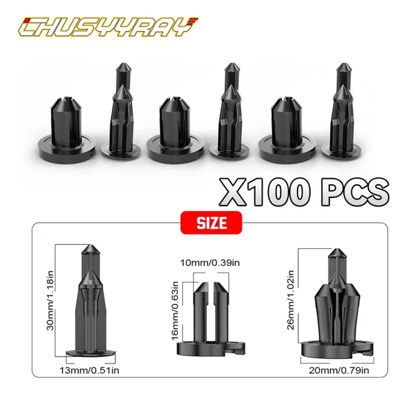 Automotive Splash Guard Retainer Clips in Multiple Sizes and Colors