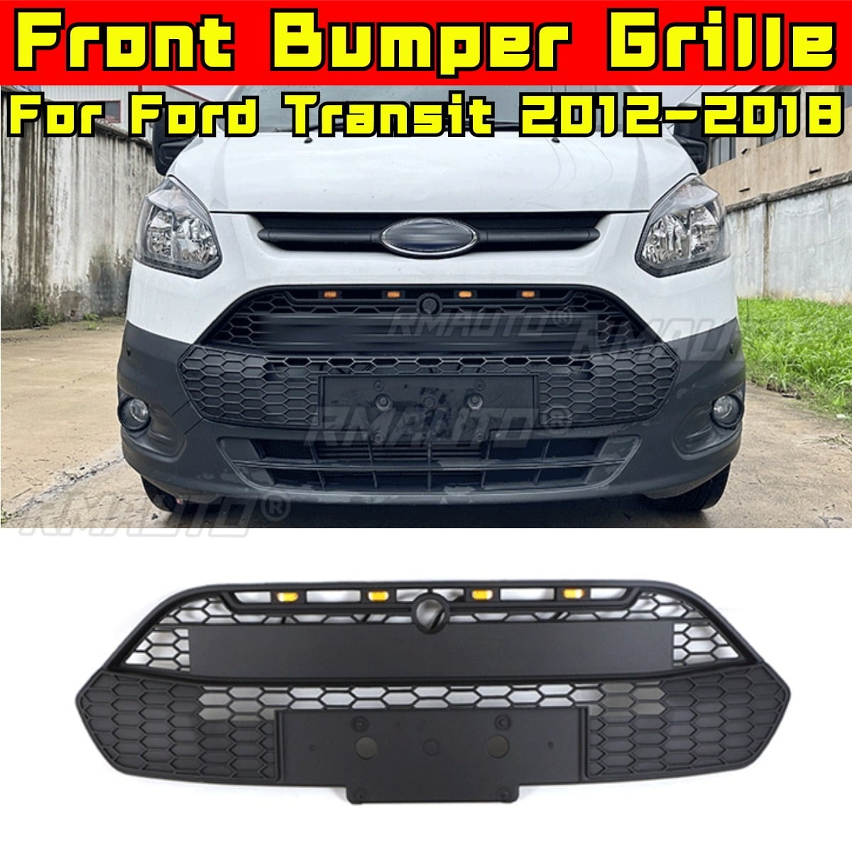 Bumper Grill For Ford Transit 2012-2018 Europe Edition Car Front Bumper ...