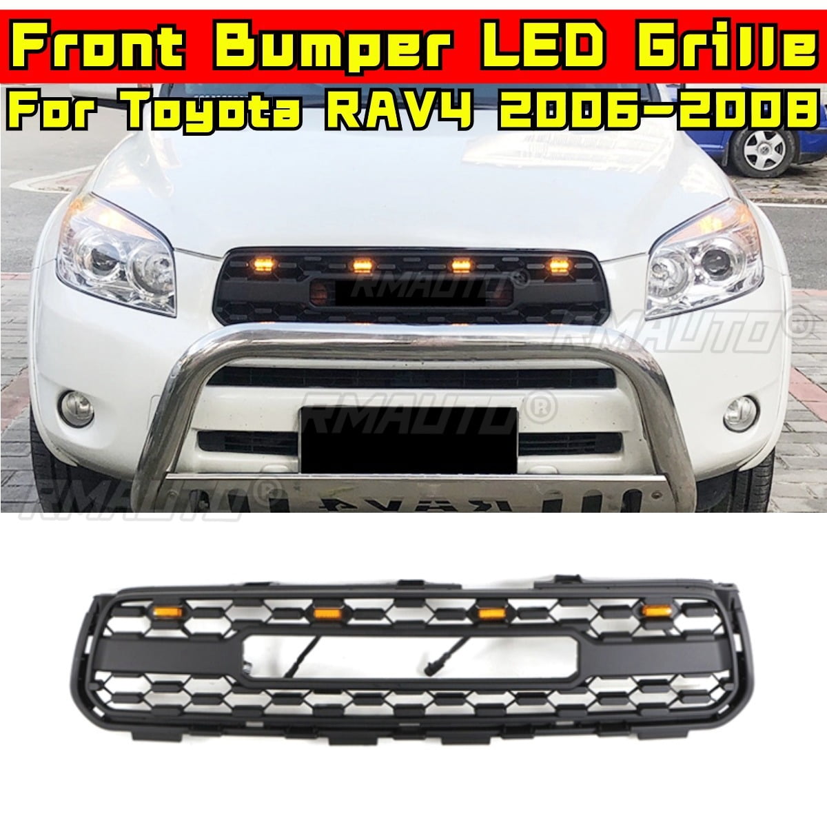 Bumper Grill For Toyota RAV4 2006-2008 Car Front Bumper Racing Grille ...
