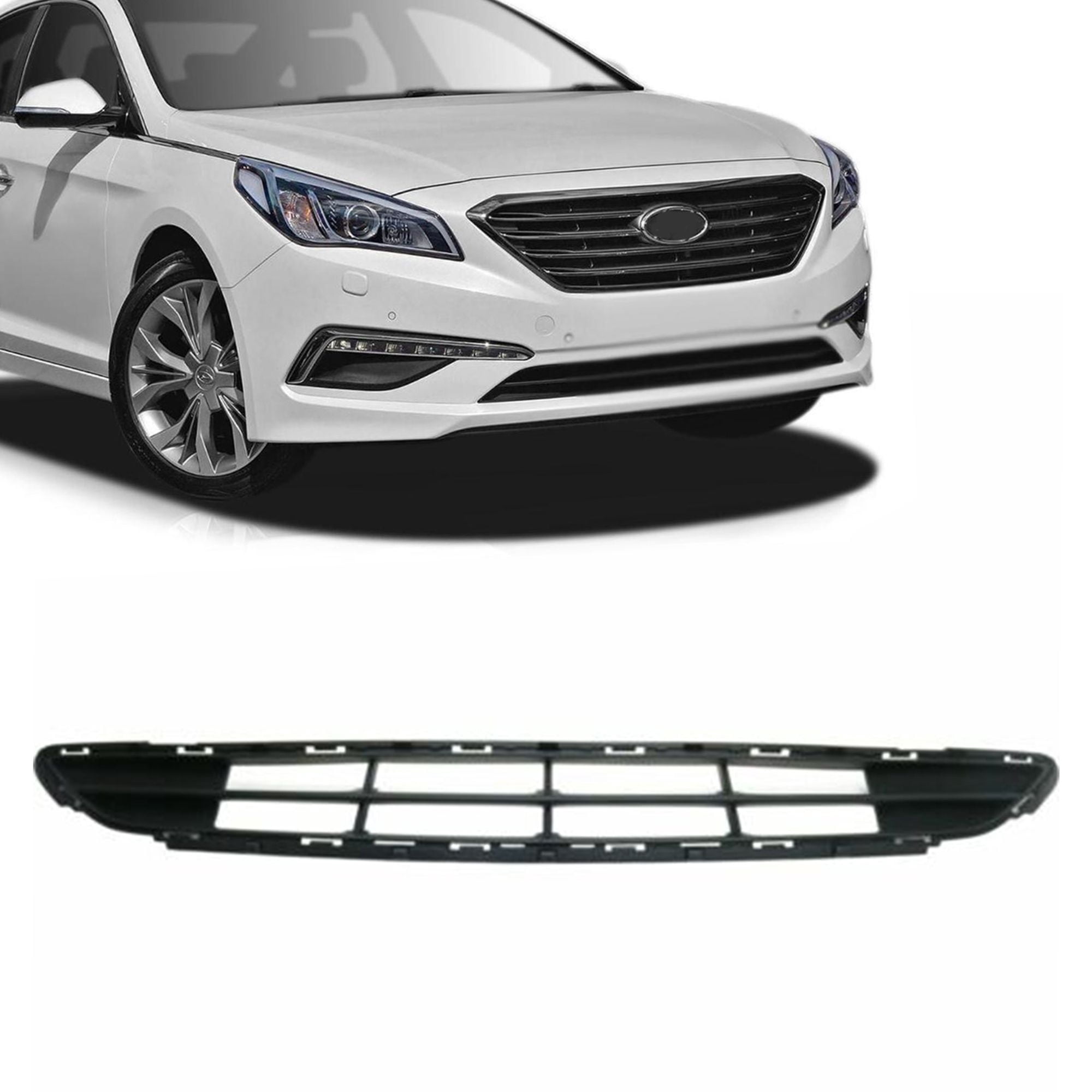 Bumper Grille Lower Silver Plastic For 2015 2016 2017 Hyundai Sonata ...