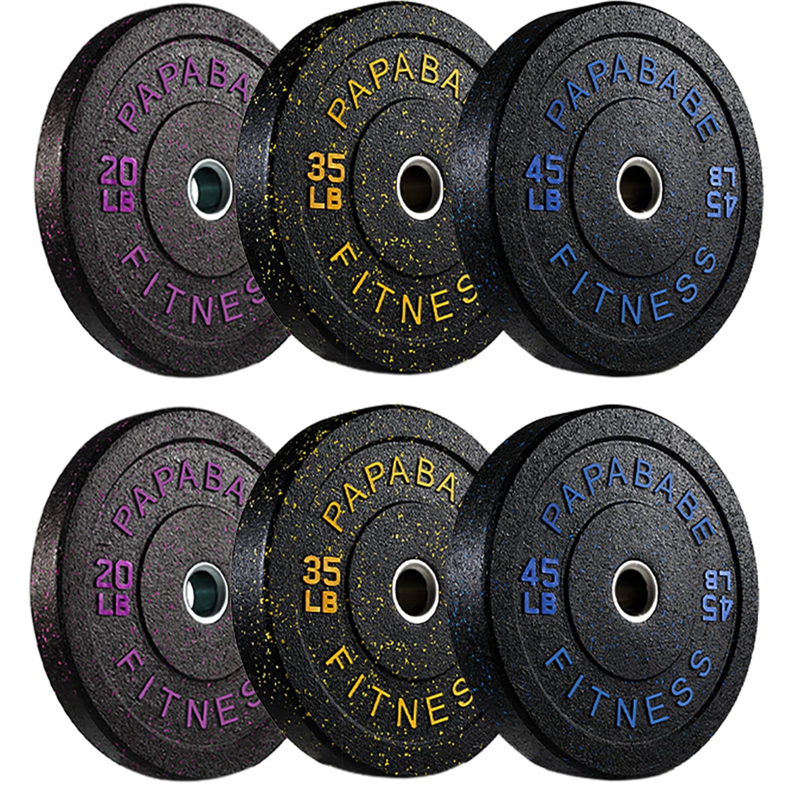 Bumper Plate 200 LB Set with Colored Flecks, 2 Inch Standards Weights ...