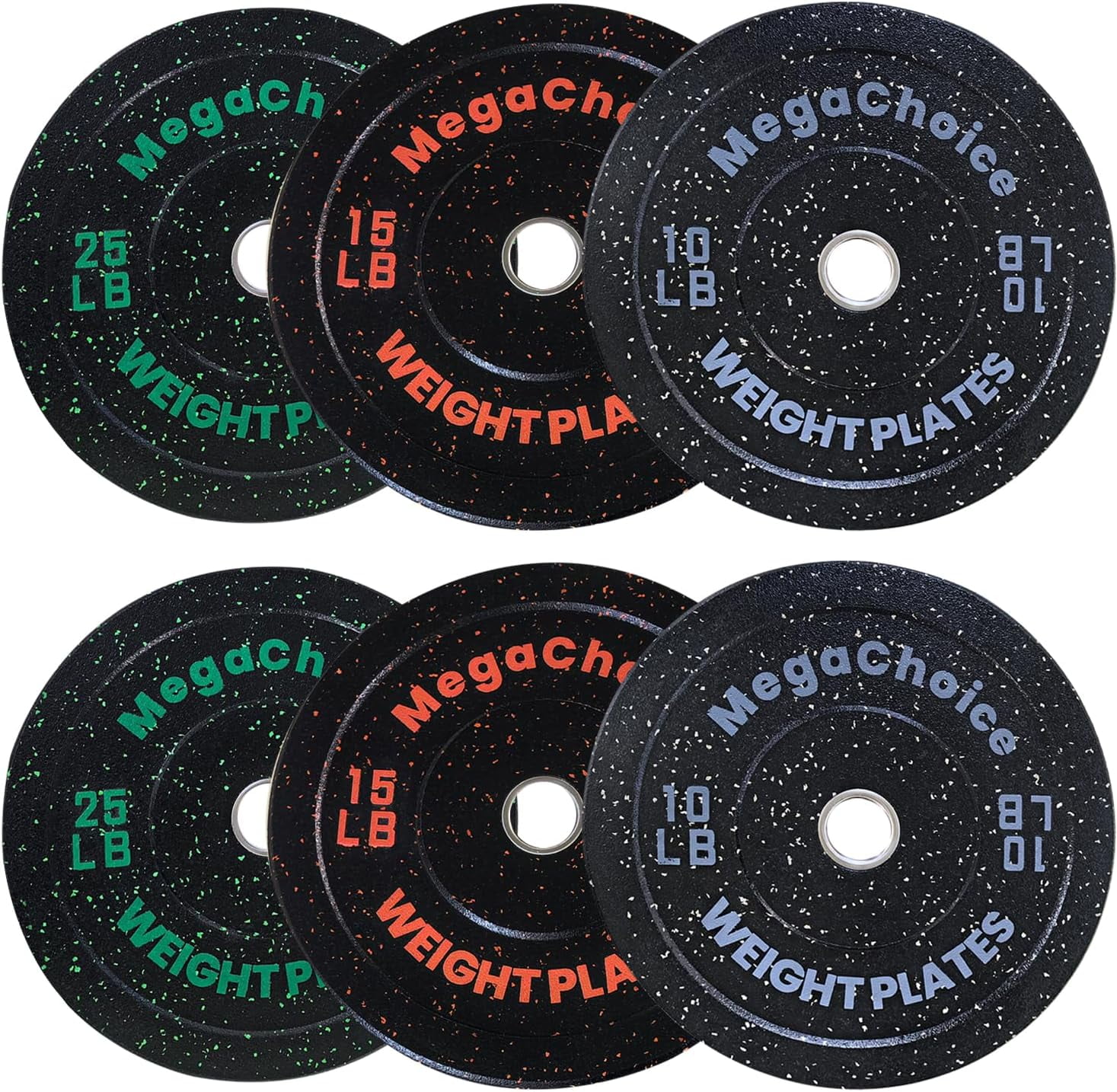 Bumper Plates,2 inch Rubber Weight Plates,10LB*2 15LB*2 25LB*2 Plates ...