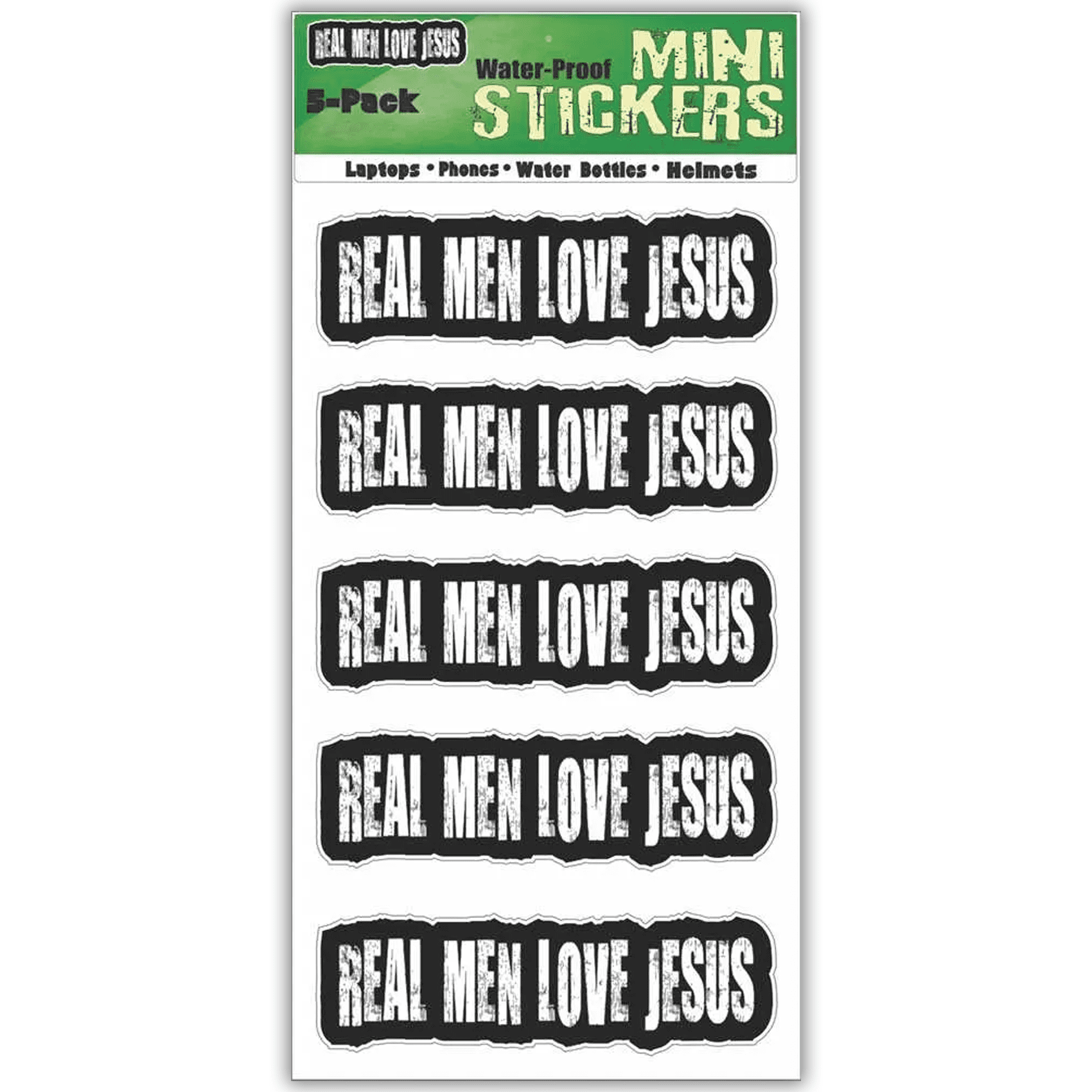 Bumper Sticker: Real Men Love JESUS, 5pk Small Stickers, Faith ...