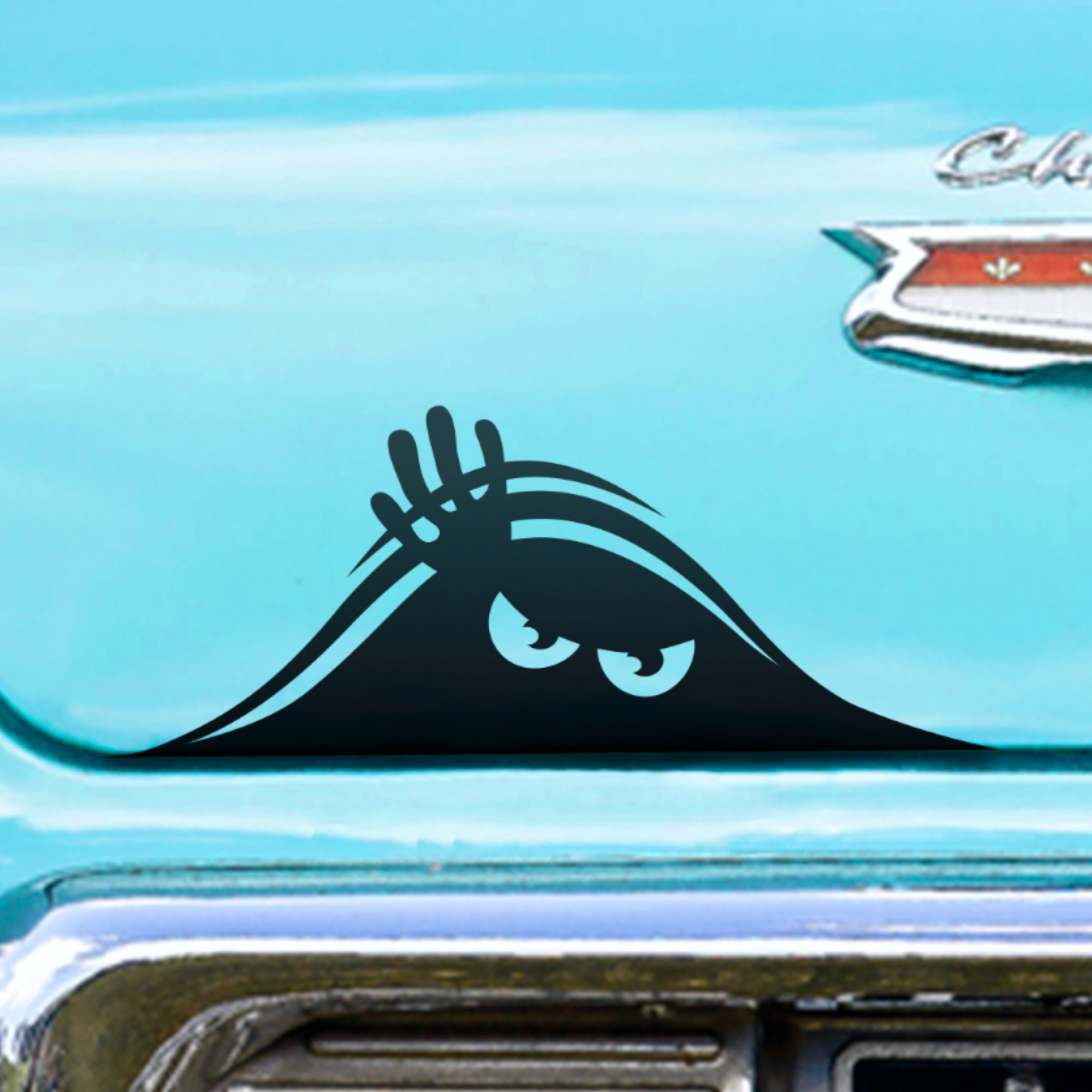 Stickios Peekaboo the Peeking Monster Bumper Sticker - Black, Peel and ...