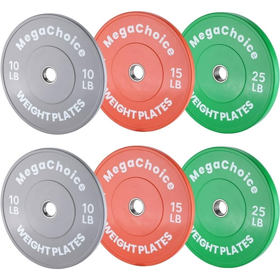 2 Inch Bumper Plates, Barbell Rubber Weight Plates Set for Home Gym ...