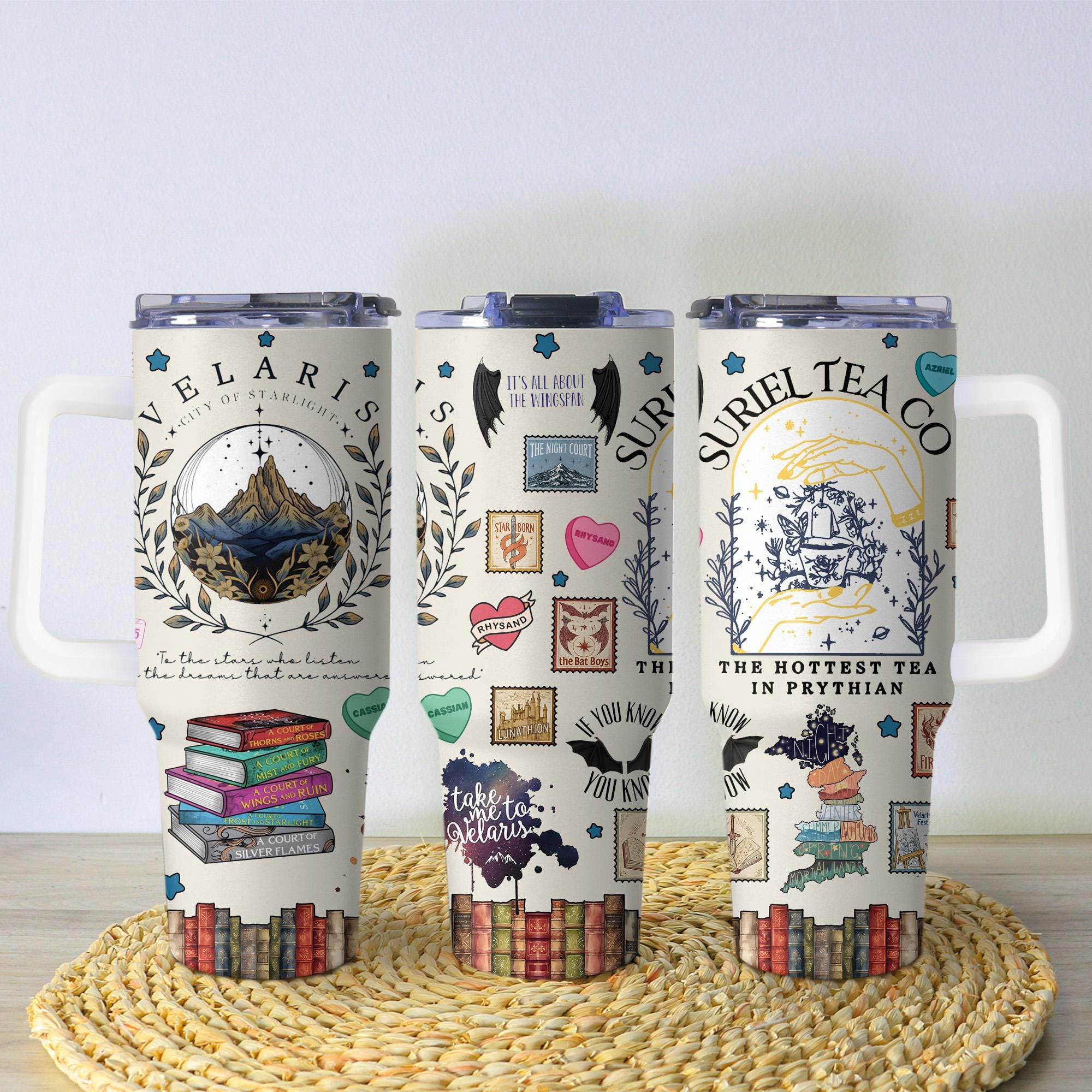 Bumpkit Fantasy Bookish Tumbler - ACOTAR Inspired 40oz Mug for Coffee ...
