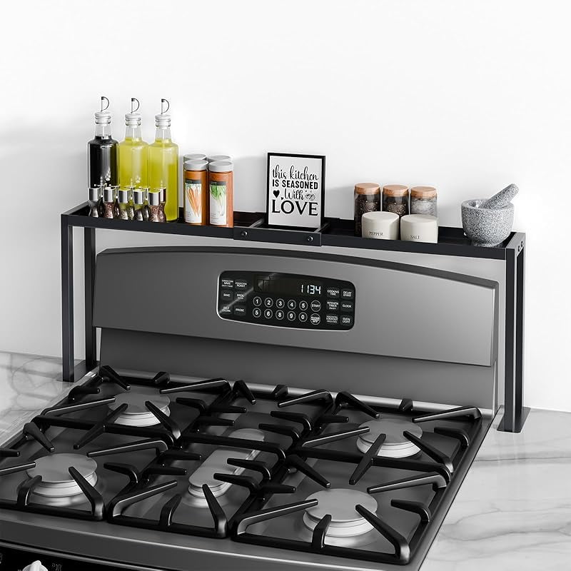 Bumusty 4X Strong Magnetic Shelf for Stove Top, 30" Adjustable Oven ...