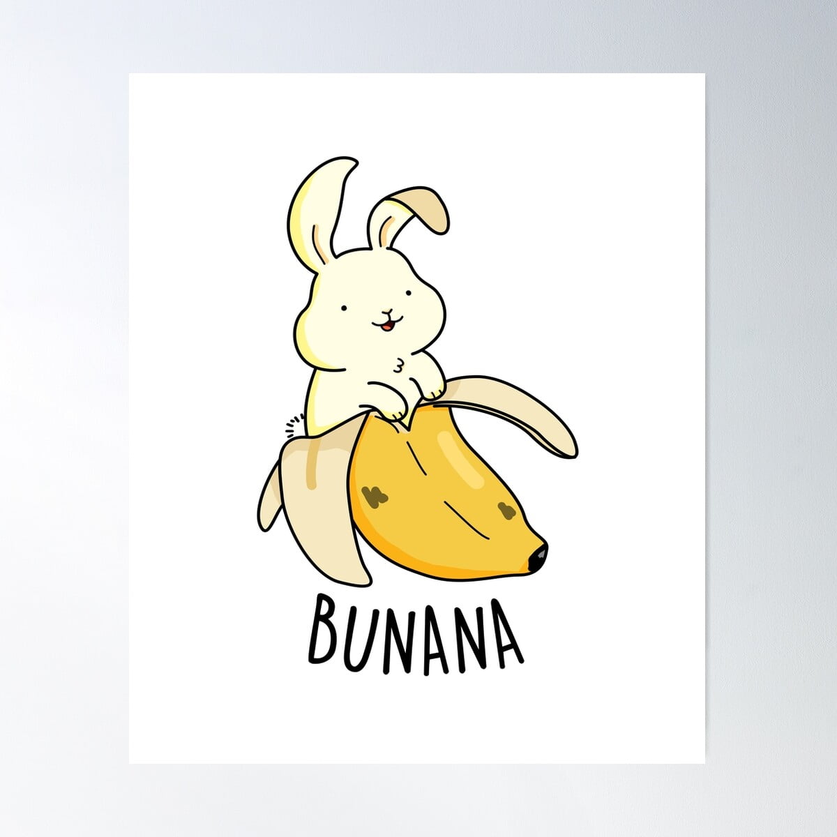 Bunana Funny Bunny Banana Puns Poster Wall Art, Modern Wall Decor For ...