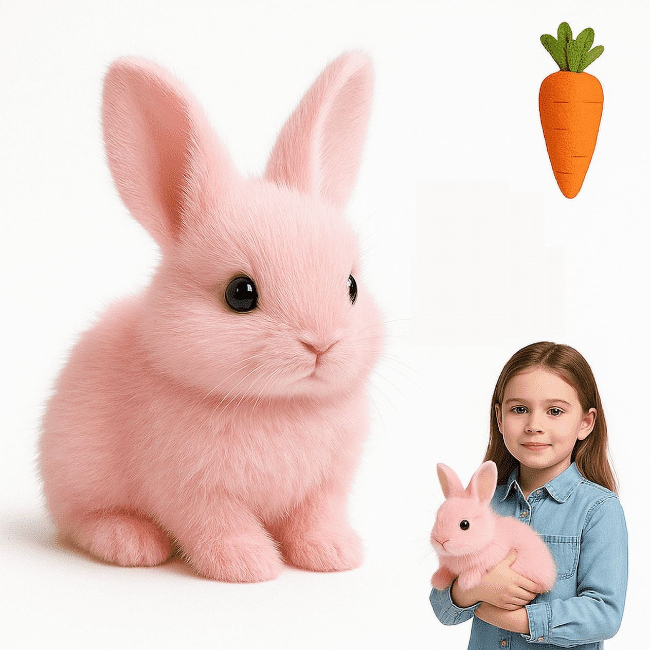 Bunbi Realistic Bunny Toy – Interactive Robotic Bunny with Moving Ears ...