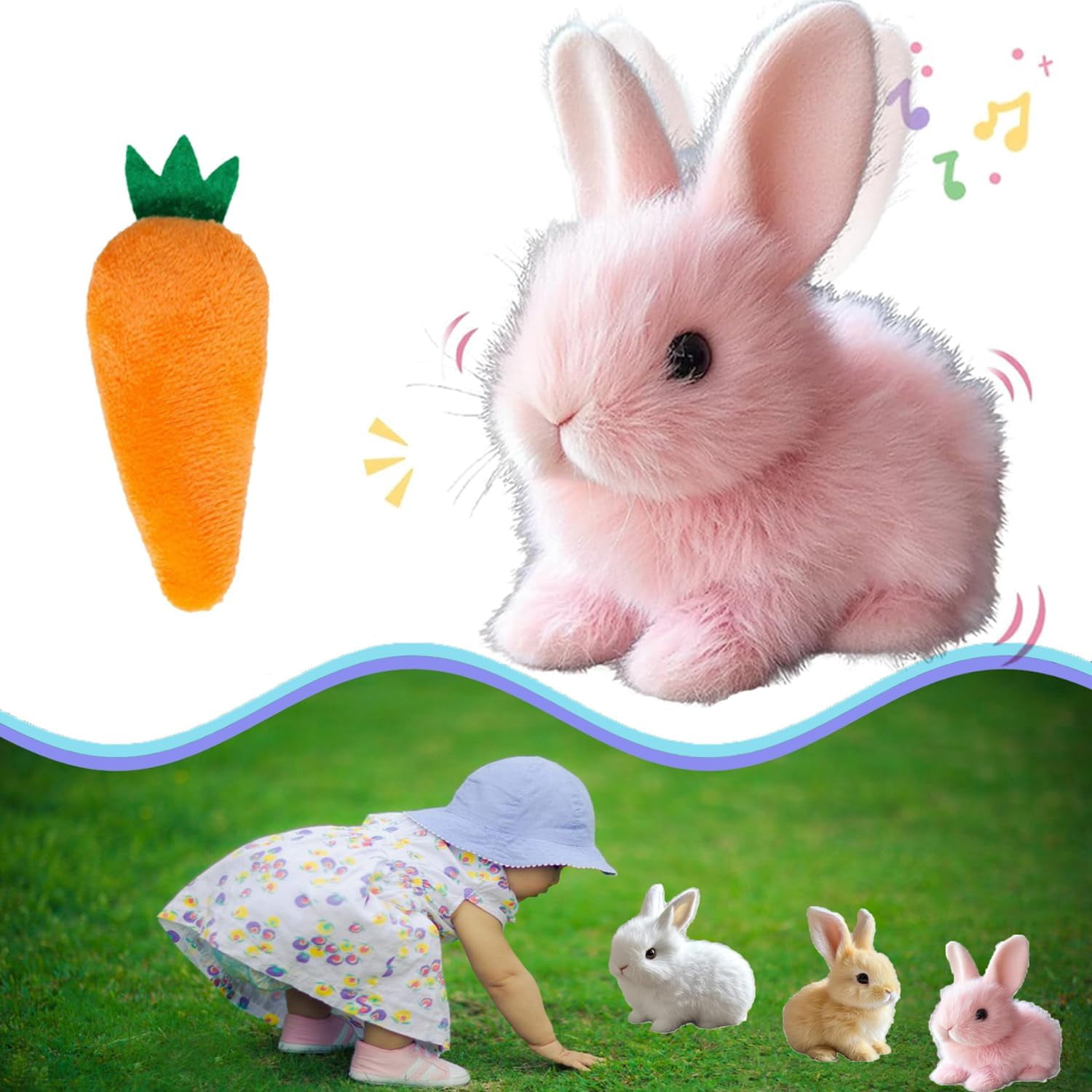 Bunby - Easter My Realistic Bunny Toy, Interactive Bunny Realistic ...
