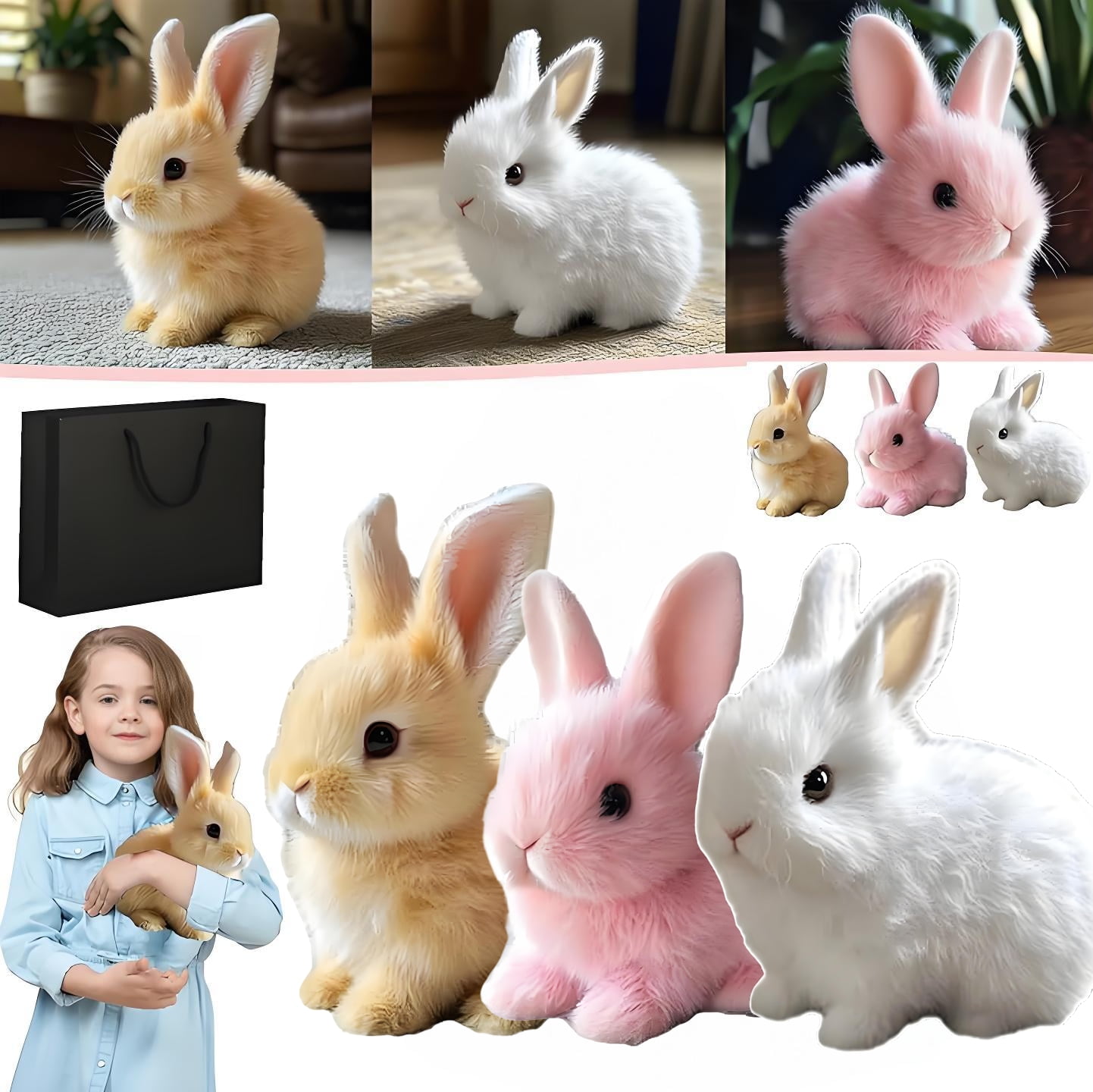 Bunby - Easter My Realistic Bunny Toy, Interactive Bunny Realistic Bunny - Jumping, Twitching ...