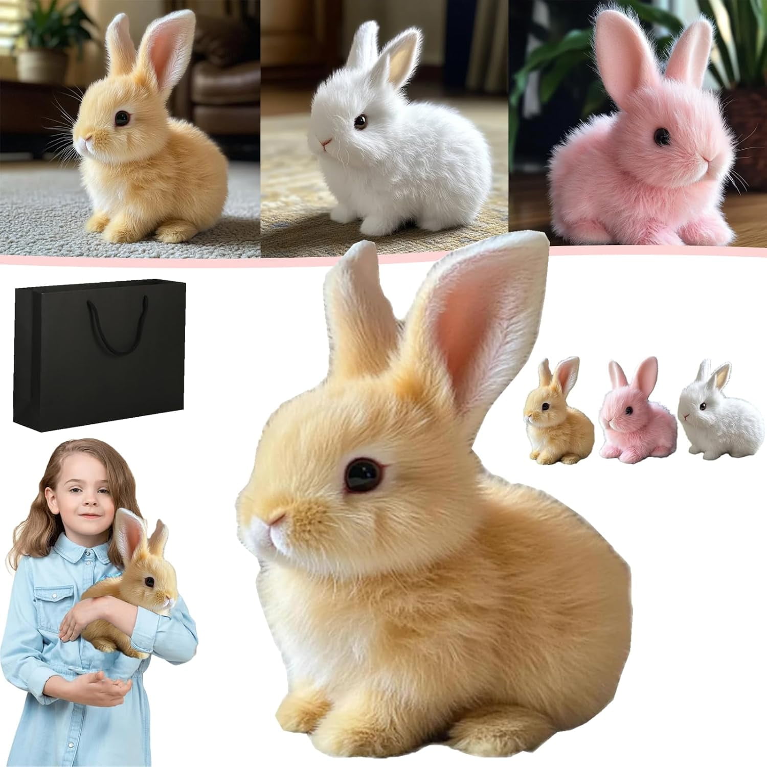 Bunby - My Realistic Bunny Toy, 2025 New Bunbi Realistic Bunny That Moves, Interactive Realistic ...