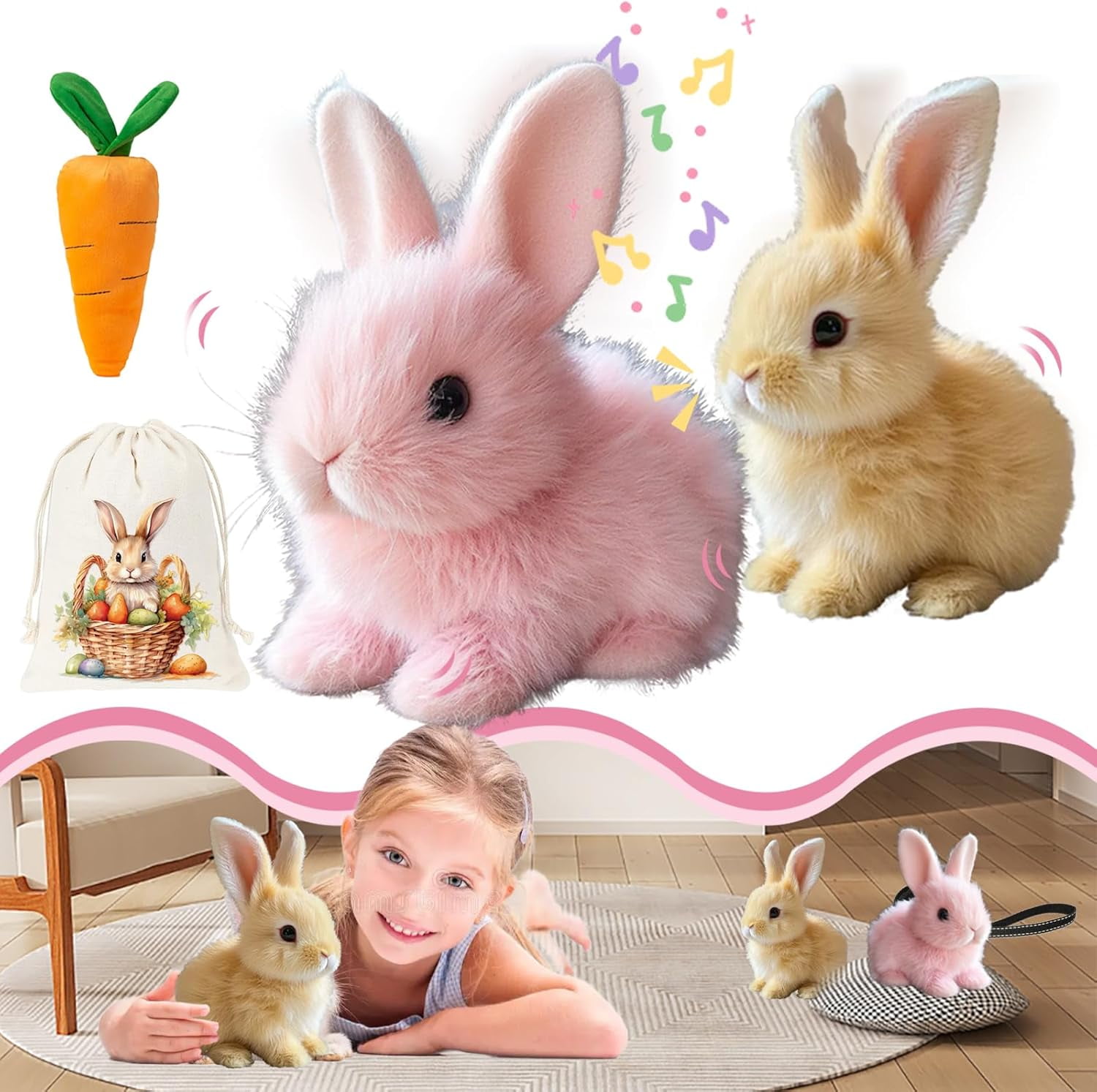 Bunby - My Realistic Bunny Toy, Interactive Realistic Bunny Toy ...
