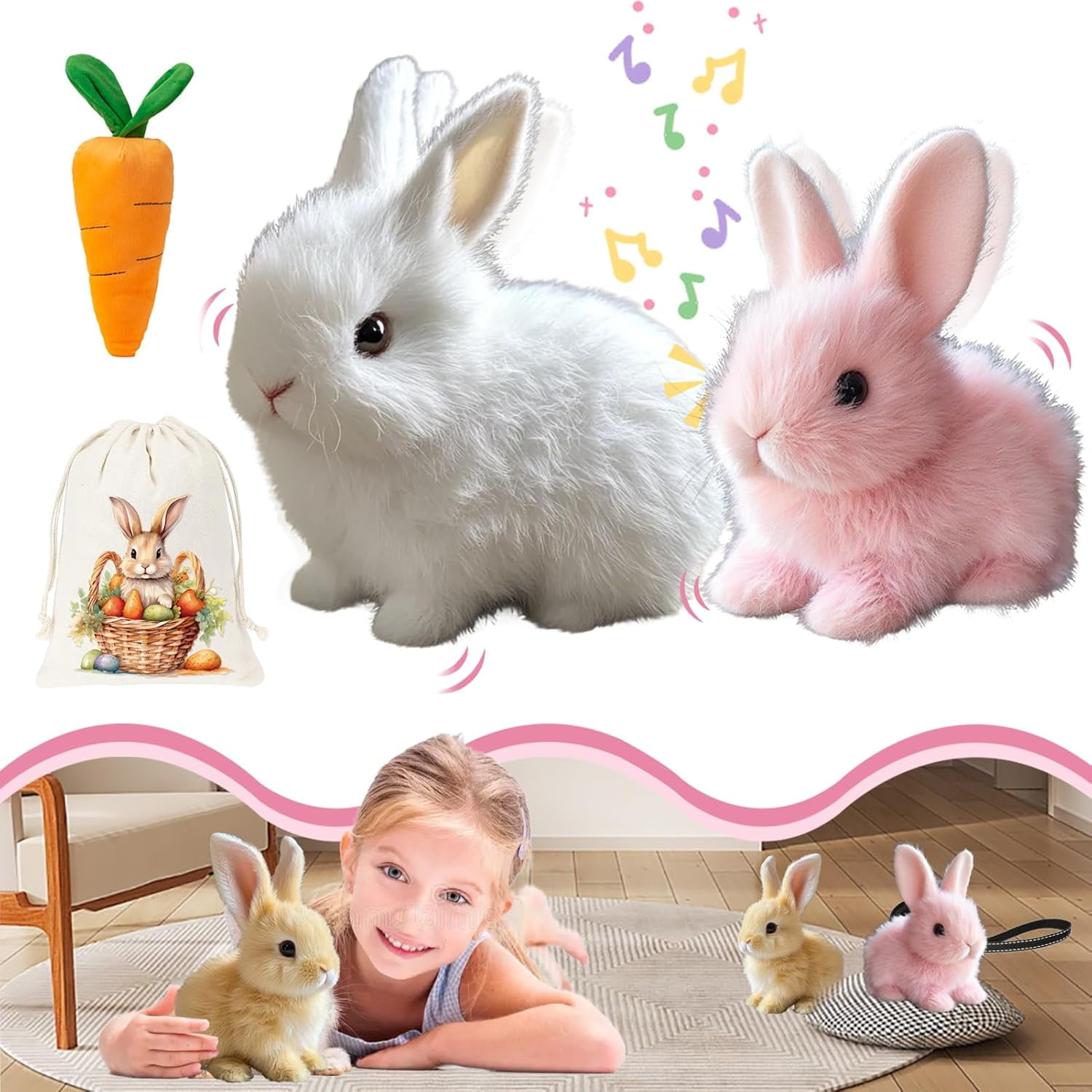 Bunby - My Realistic Bunny Toy, Interactive Realistic Bunny Toy - Jumping, Twitching, And ...